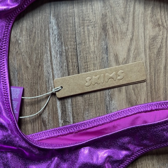 SKIMS | Swim | Skims Metallic Halter Monokini Bathing Suit | Poshmark